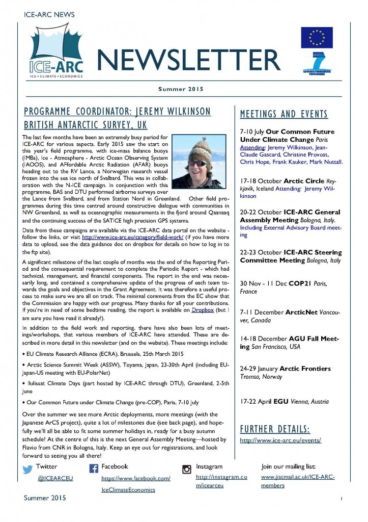 ICE-ARC – EU FP7 project website | ICE-ARC Newsletters